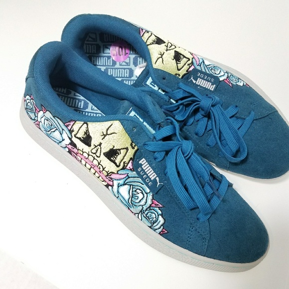 Puma | Shoes | Puma Suede Sb Skull Blue Diamond Rose | Poshmark